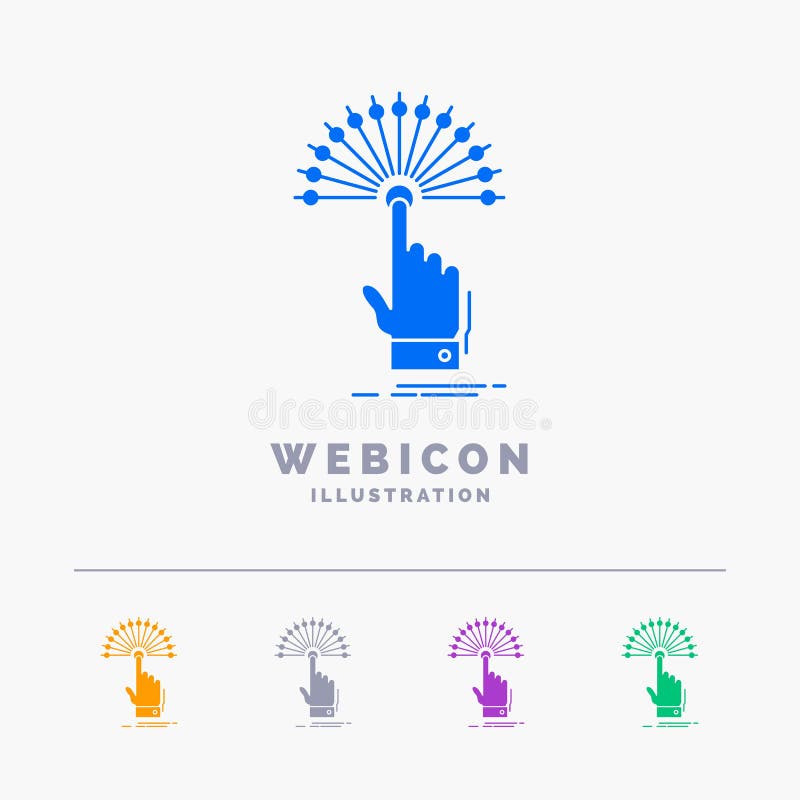 Reach, Touch, Destination, Digital, Analytic 5 Color Glyph Web Icon ...