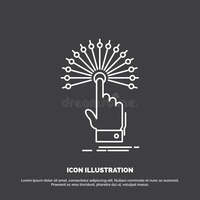Reach, Touch, Destination, Digital, Analytic Icon. Line Vector Symbol ...