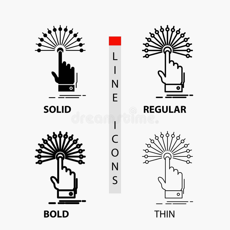 Reach, Touch, Destination, Digital, Analytic Icon in Thin, Regular ...