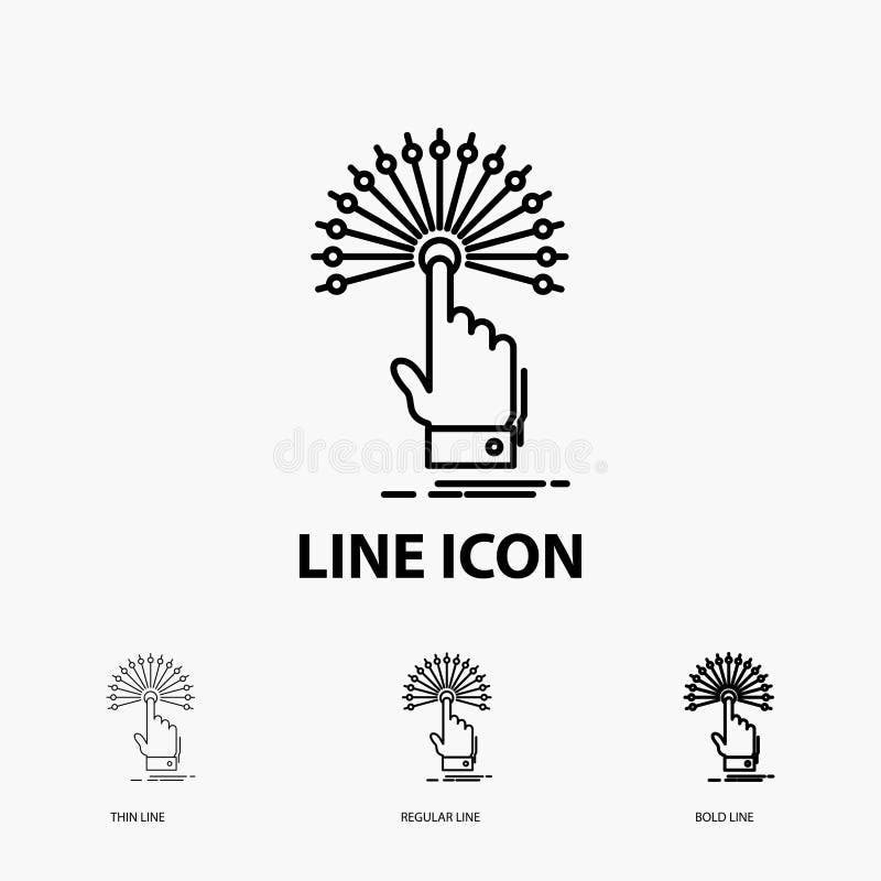 Reach, Touch, Destination, Digital, Analytic Icon in Thin, Regular and ...