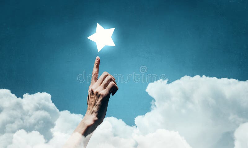 Reach and Touch the Star . Mixed Media Stock Photo - Image of reach ...