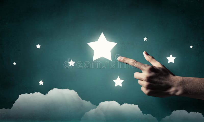 Reach and Touch the Star . Mixed Media Stock Photo - Image of faith ...