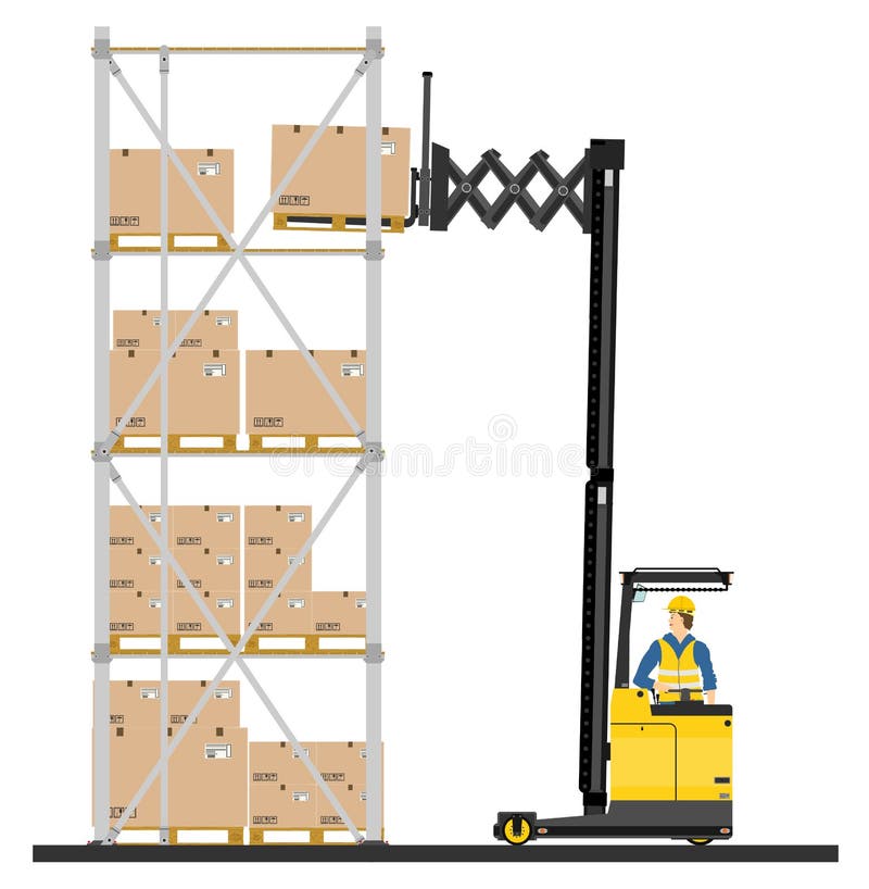 Reach truck stock vector. Illustration of consumer, lifting - 42710612