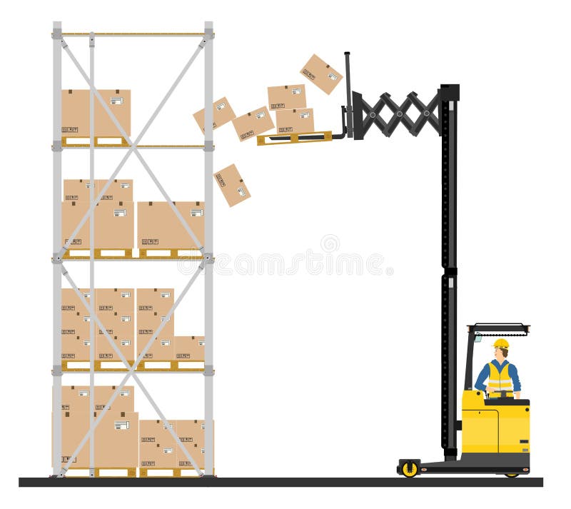Reach truck stock vector. Illustration of cargo, load - 42710617