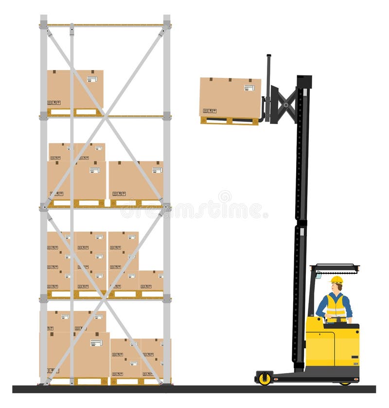 Reach truck stock vector. Illustration of lift, pallet - 42710622