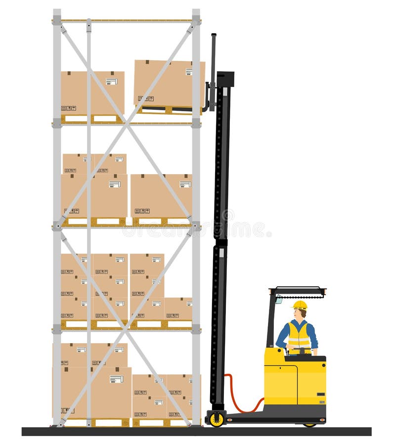Reach truck stock vector. Illustration of diesel, fork - 42710622