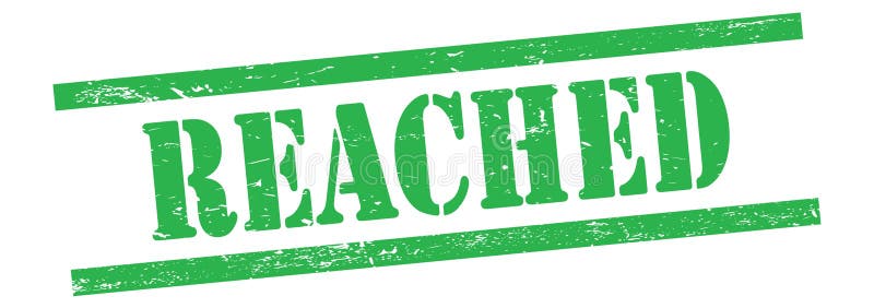 REACHED Text on Green Grungy Lines Stamp Stock Illustration ...