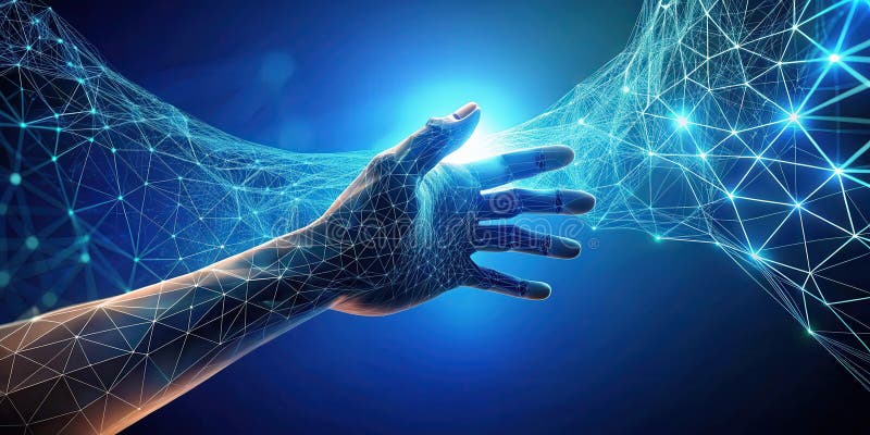 Reaching for the Digital Frontier a Hand Interacting with a Network of ...