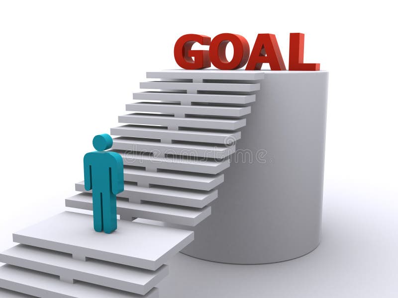 Reaching the goal stock illustration. Illustration of stairway - 15021834