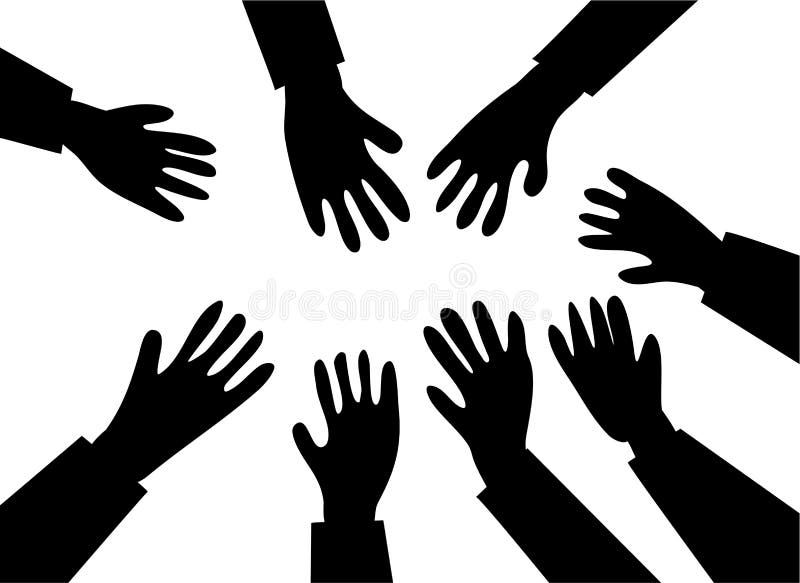 Reaching hands stock illustration. Illustration of unison - 4299310