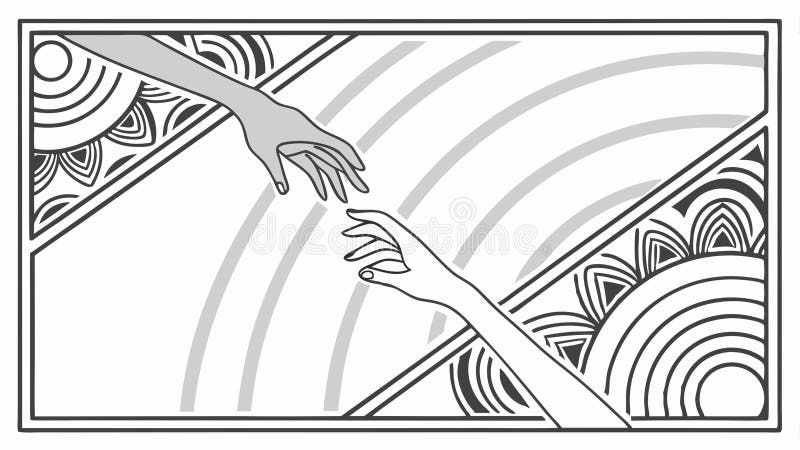 Reaching Hands Connection Abstract Lines Sacred Geometry Vector, Vector ...