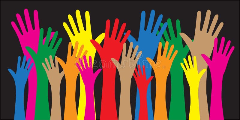 Reaching Hands Freedom Diversity Stock Illustration - Illustration of ...