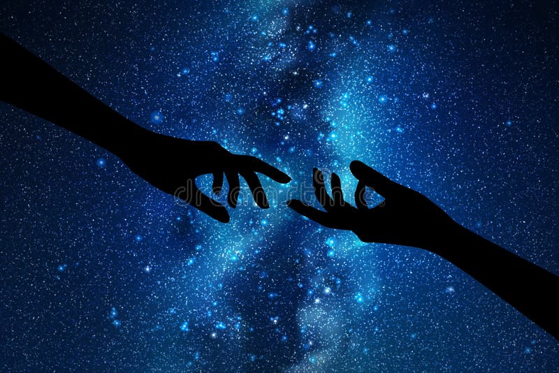 Reaching hands stock vector. Illustration of cosmos - 262904580