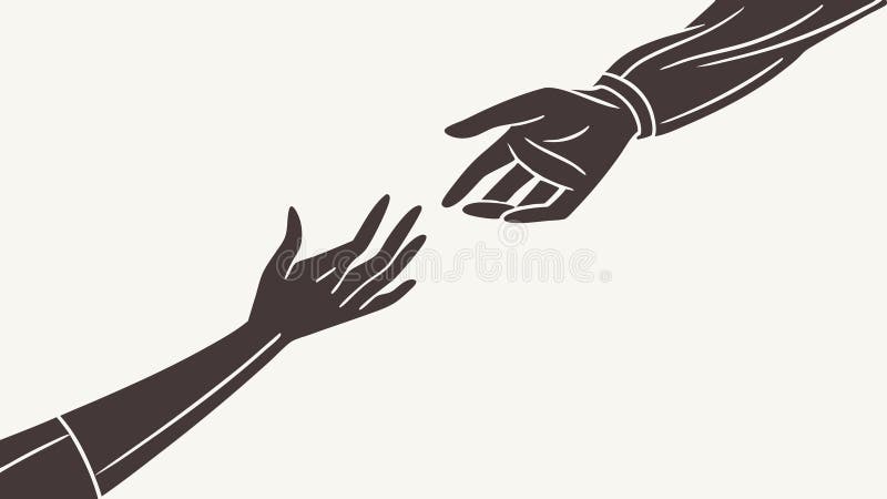 Reaching Hands Helping Hand Connection Vector Art, Vector Design ...