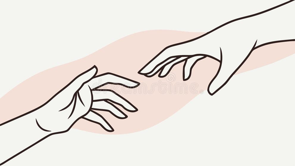 Reaching Hands Illustration Connection Help Support Human Interaction ...