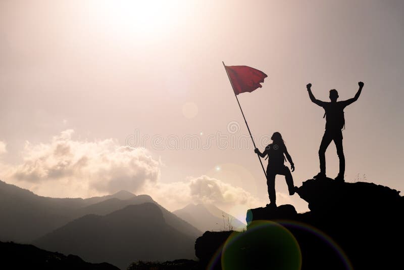 Reaching High-altitude Mountains and Victory Stock Image - Image of ...