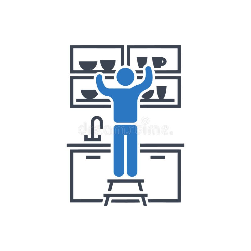 Reaching High Shelf Icon stock vector. Illustration of high - 372766890
