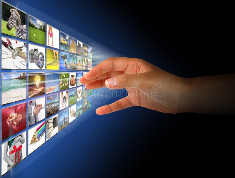 Multimedia Streaming from the Laptop Screen Stock Photo - Image of ...