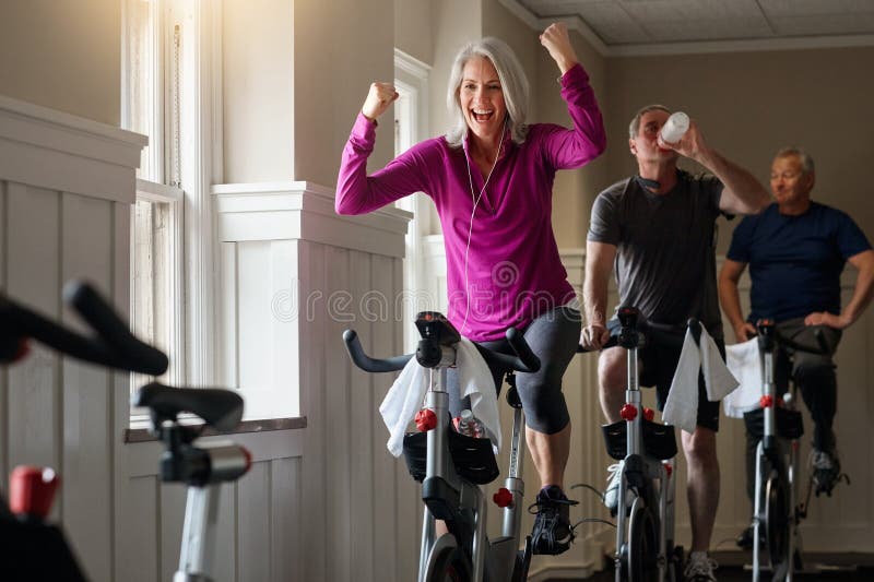 Reaching My Goals One Spin at a Time. a Group of Seniors Having a ...