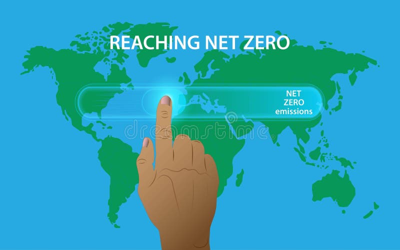 Reaching Net Zero Emissions Concept. Stock Vector - Illustration of ...