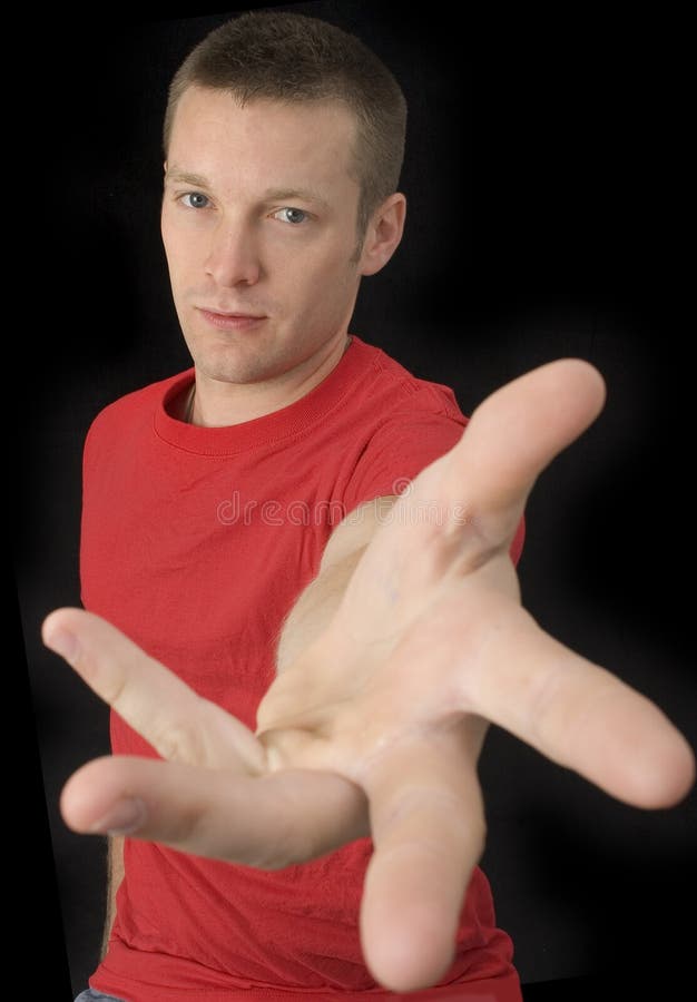 Casual Man Reaching Out stock image. Image of reaching - 1701027