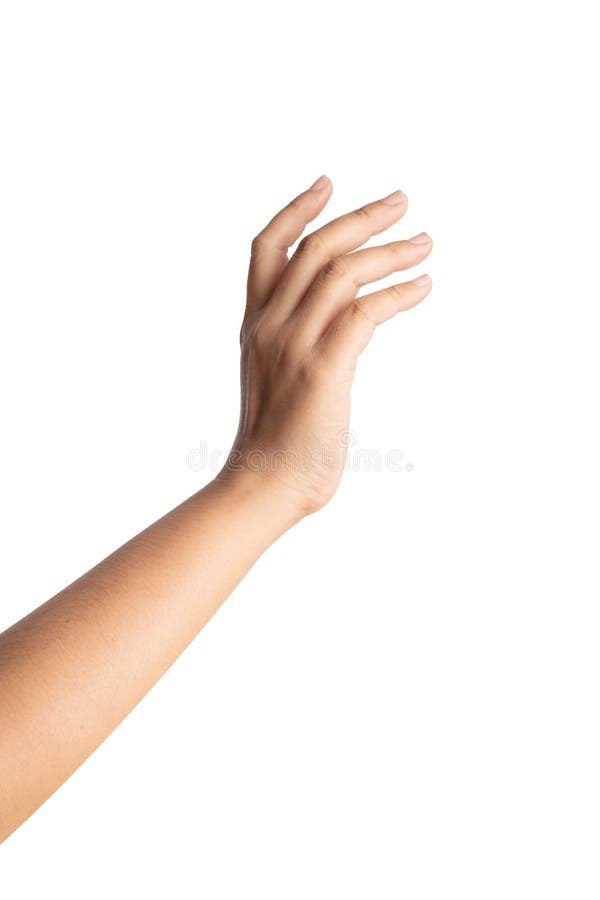 Male Hand Reaching Something Up, Cutout on Black Stock Image - Image of ...
