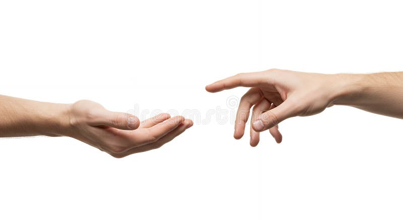 Reaching Out: Two Hands Extending, Connection, Help, Giving, Receiving ...