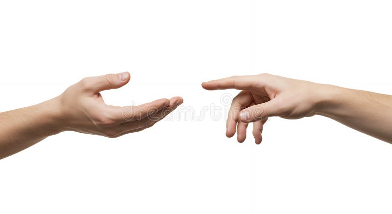 Reaching Out: Two Hands Extending, Giving, Receiving, Connection, Help ...