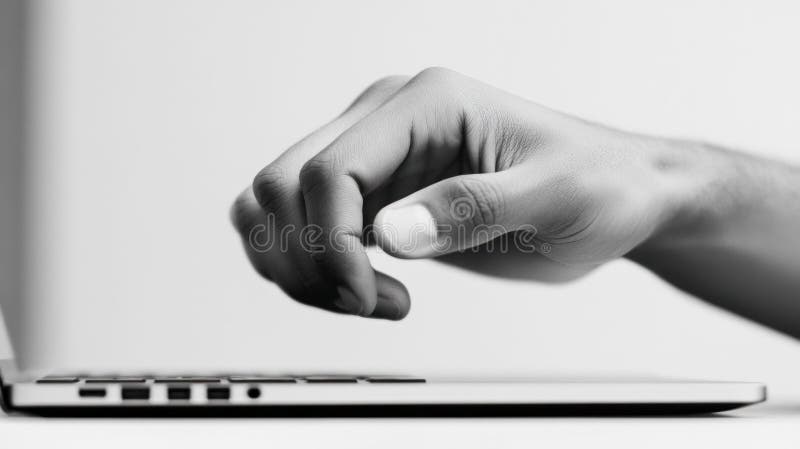 Reaching Over Laptop Keyboard Stock Illustration - Illustration of ...
