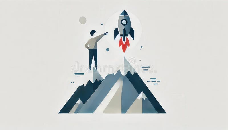 Reaching the Summit of Success: a Motivational Graphic Stock Image ...