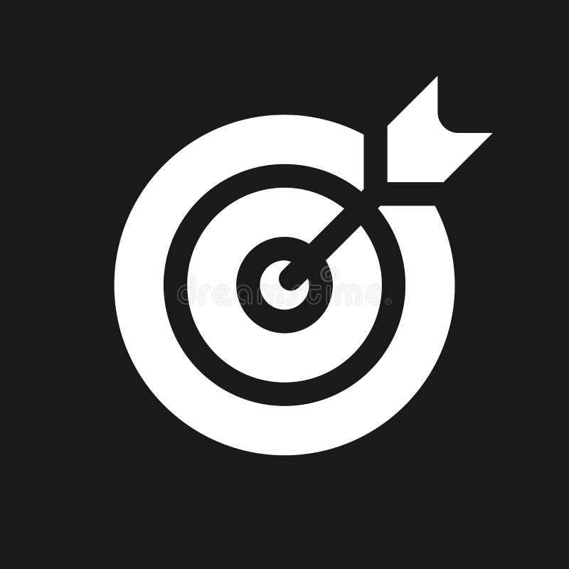 Reaching Target Pixel Dark Mode Glyph Ui Icon Stock Vector ...