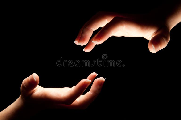Reaching to touch stock image. Image of reaching, copyspace - 9456147