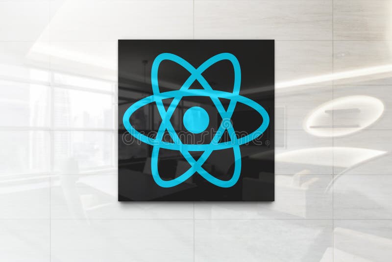 React on Glossy Office Wall Realistic Texture Editorial Photography ...