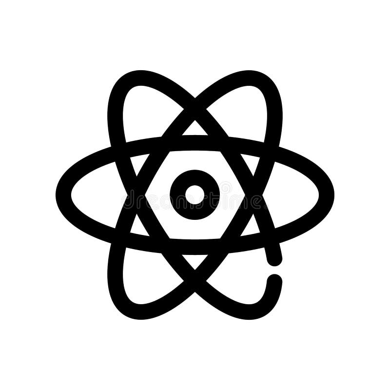 React Icon Of 3 Types Color Black And White Outline Isolated Vector