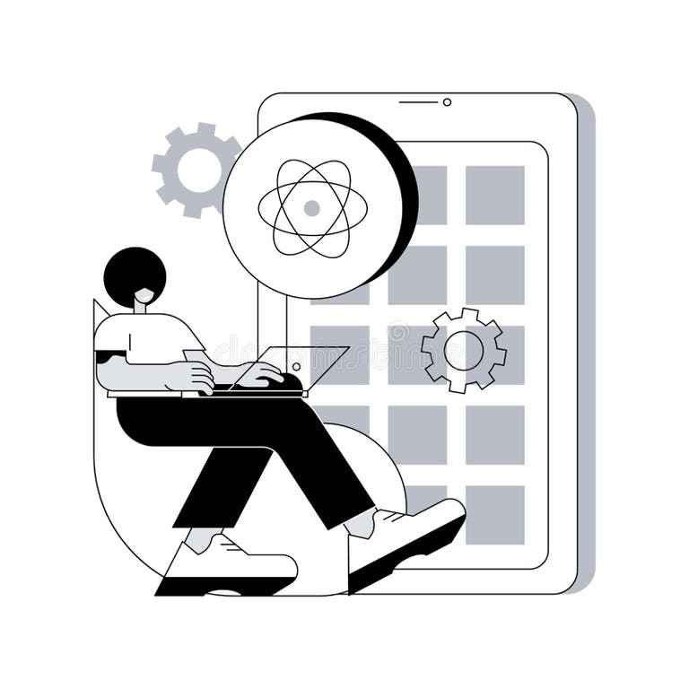 React Native Mobile App Abstract Concept Vector Illustration. Stock ...