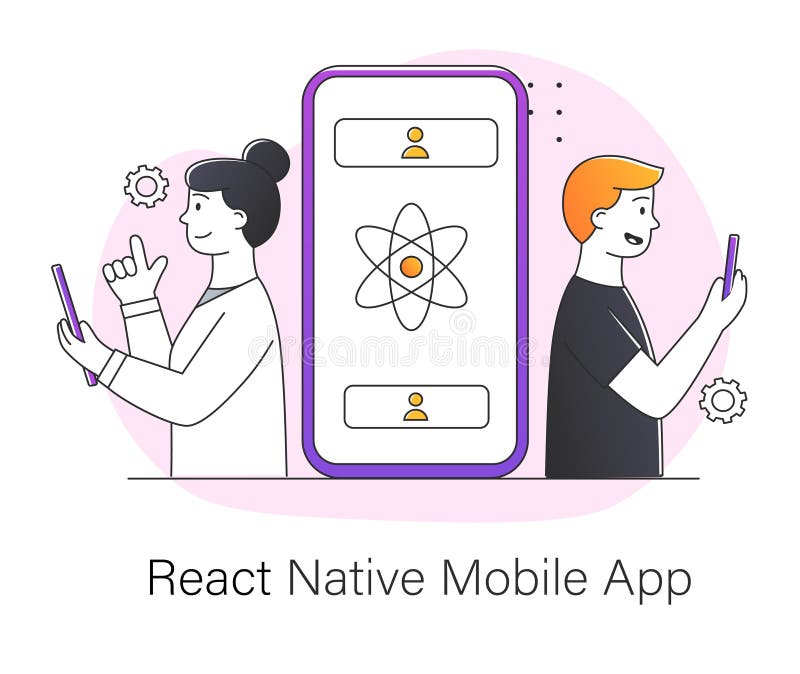 React Native Mobile App Concept Stock Vector - Illustration of ...