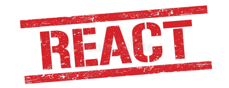 REACT Text on Red Vintage Lines Stamp Stock Illustration - Illustration ...