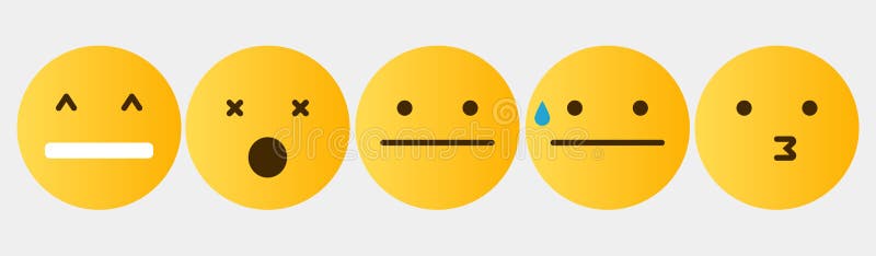 Reaction Design Set Emoticon Collection Stock Vector - Illustration of ...