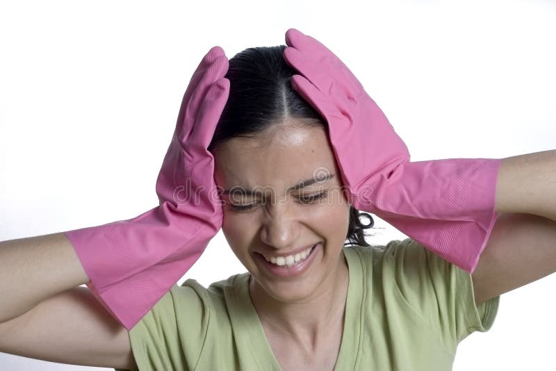 Reaction of house-cleaning stock photo. Image of overworked - 2523630