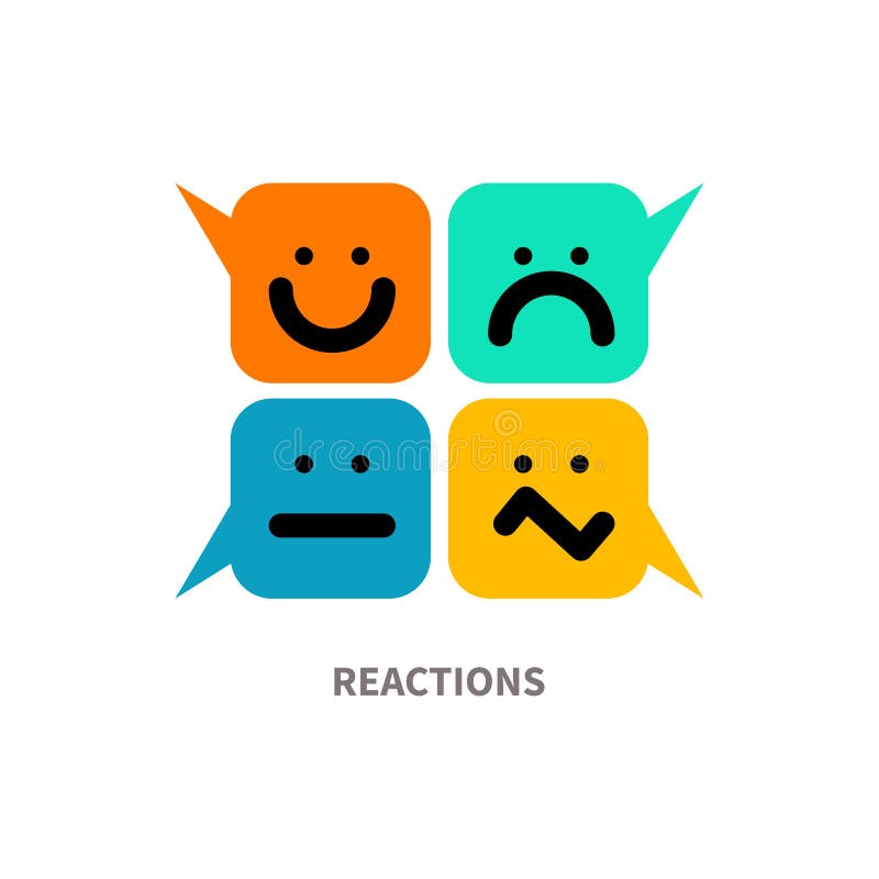 Reaction Icon. Bubbles of Comments Stock Vector - Illustration of ...