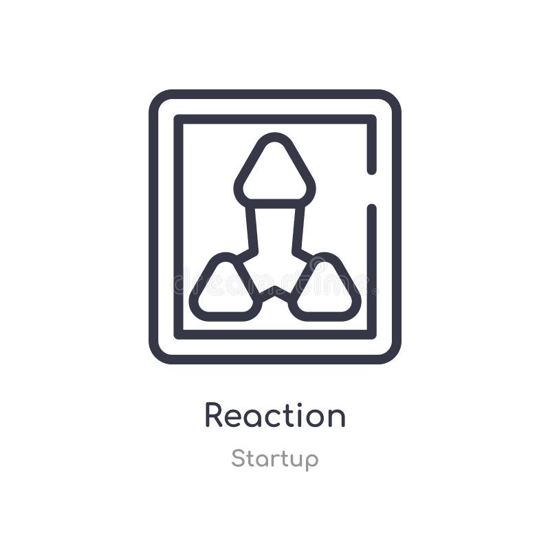 Reaction Outline Icon. Isolated Line Vector Illustration from Startup ...