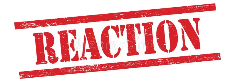 REACTION Text on Red Grungy Lines Stamp Stock Illustration ...