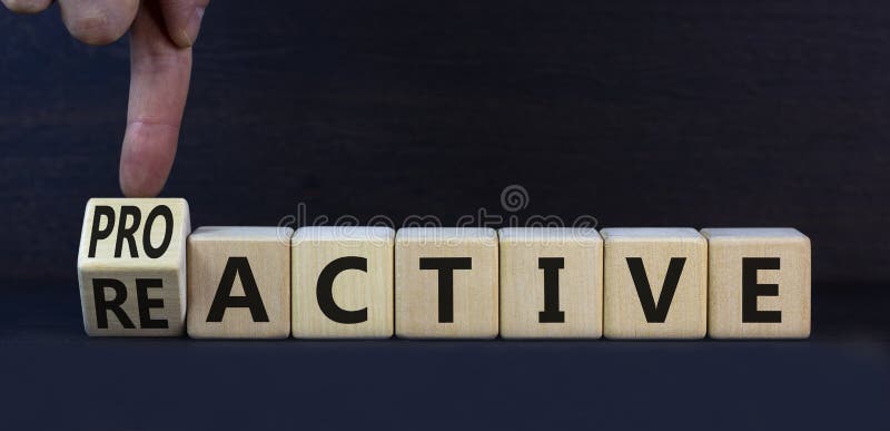 Reactive or Proactive Symbol. Turned Wooden Cubes and Changed the Word ...