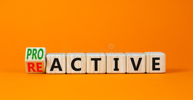 Reactive or Proactive Symbol. Turned Wooden Cubes and Changed the ...