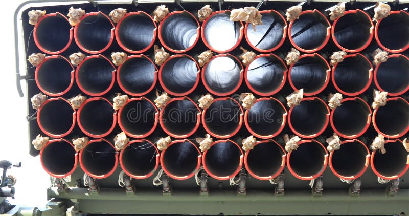 Reactive Salvo Fire System of a Combat Vehicle Stock Video - Video of ...