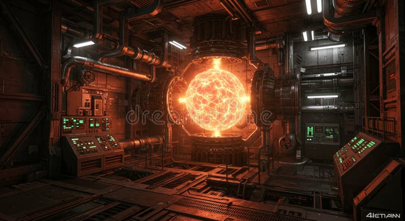 Reactor Generating Energy in Industrial Interior Stock Illustration - Illustration of interior ...