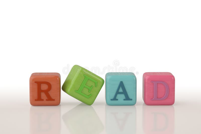Read Alphabet Wood Block.3D Illustration. Stock Illustration ...