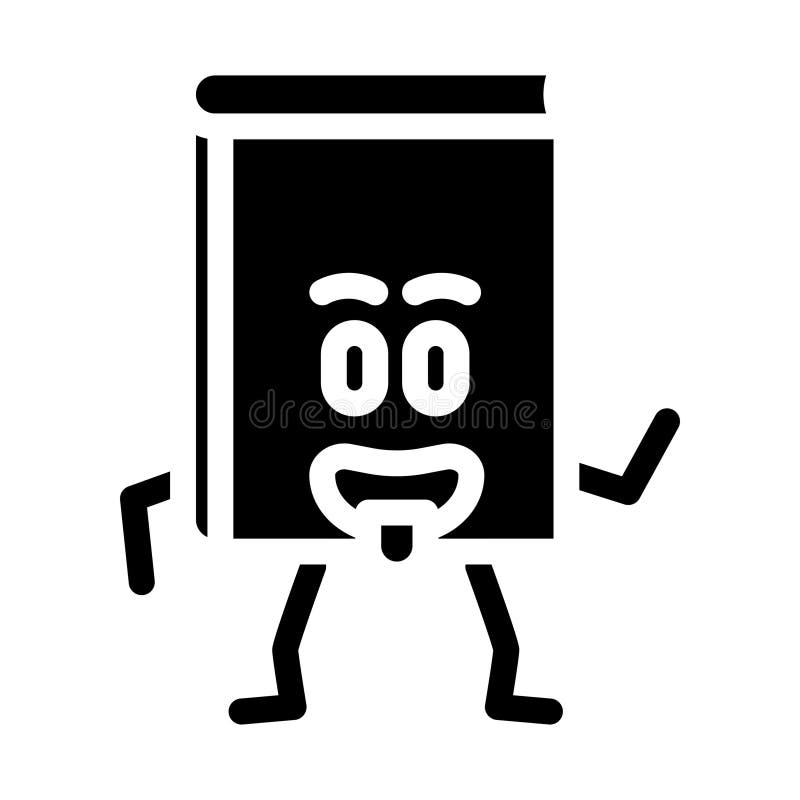 Read Book Character Glyph Icon Vector Illustration Stock Vector ...