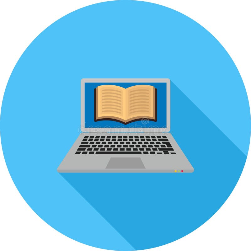 Read Book on Laptop stock vector. Illustration of computer - 80364891