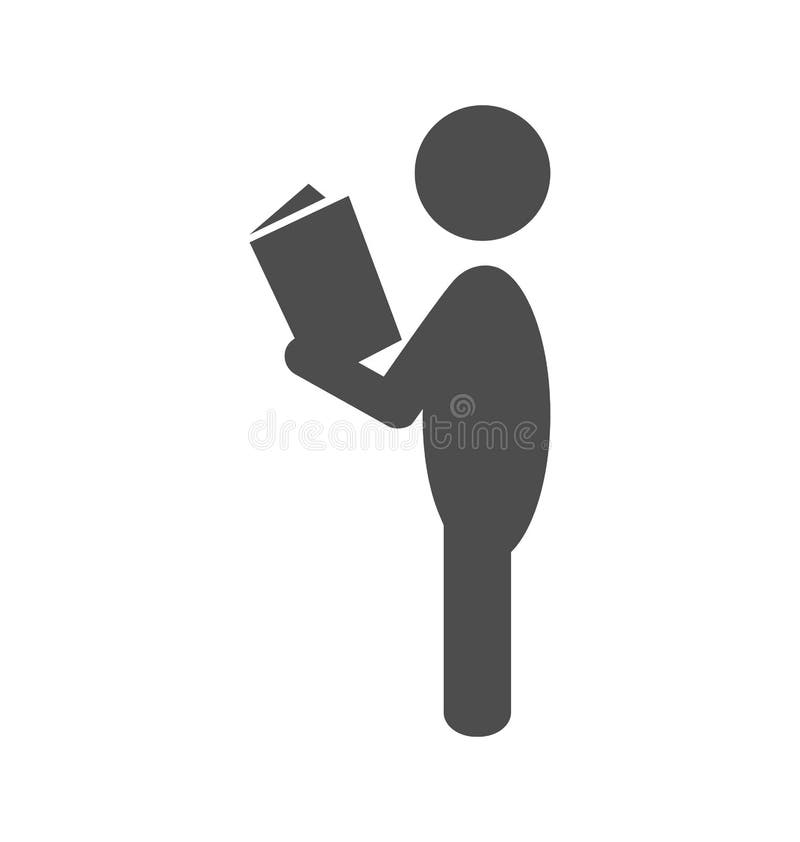 Read Book Man Flat Icon Pictogram on White Stock Vector - Illustration ...